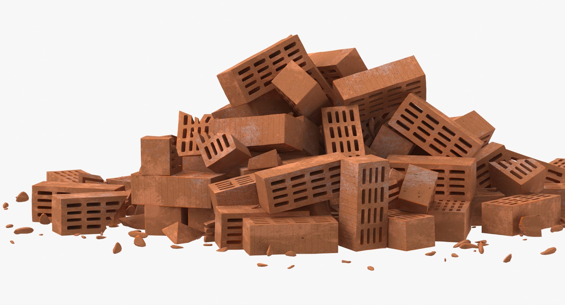 3D Masonry Hollow Brick Pile Small Medium And Large - TurboSquid 2136078