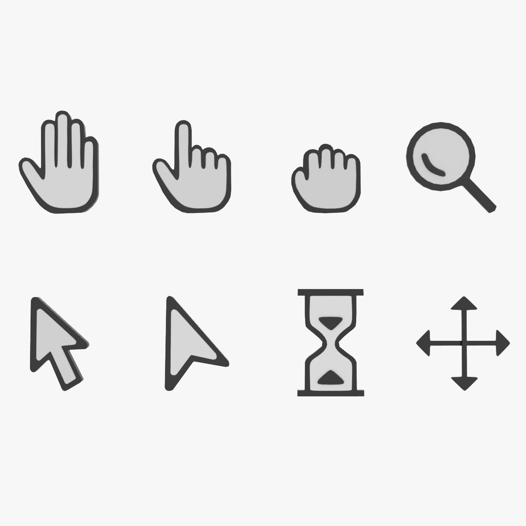 Computer Cursor Icon 3D Model - TurboSquid 2113758