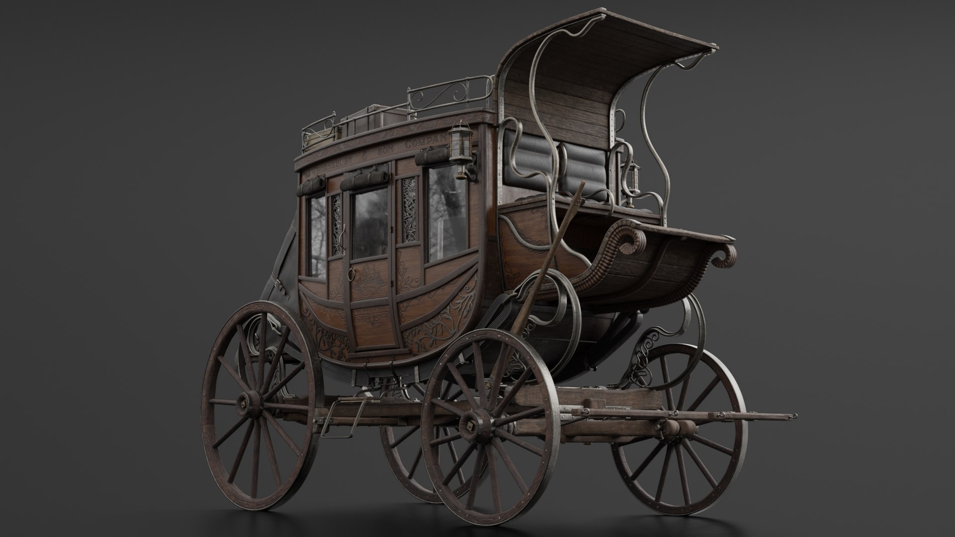 Stage Coach Carriage 3D Model - TurboSquid 2215541