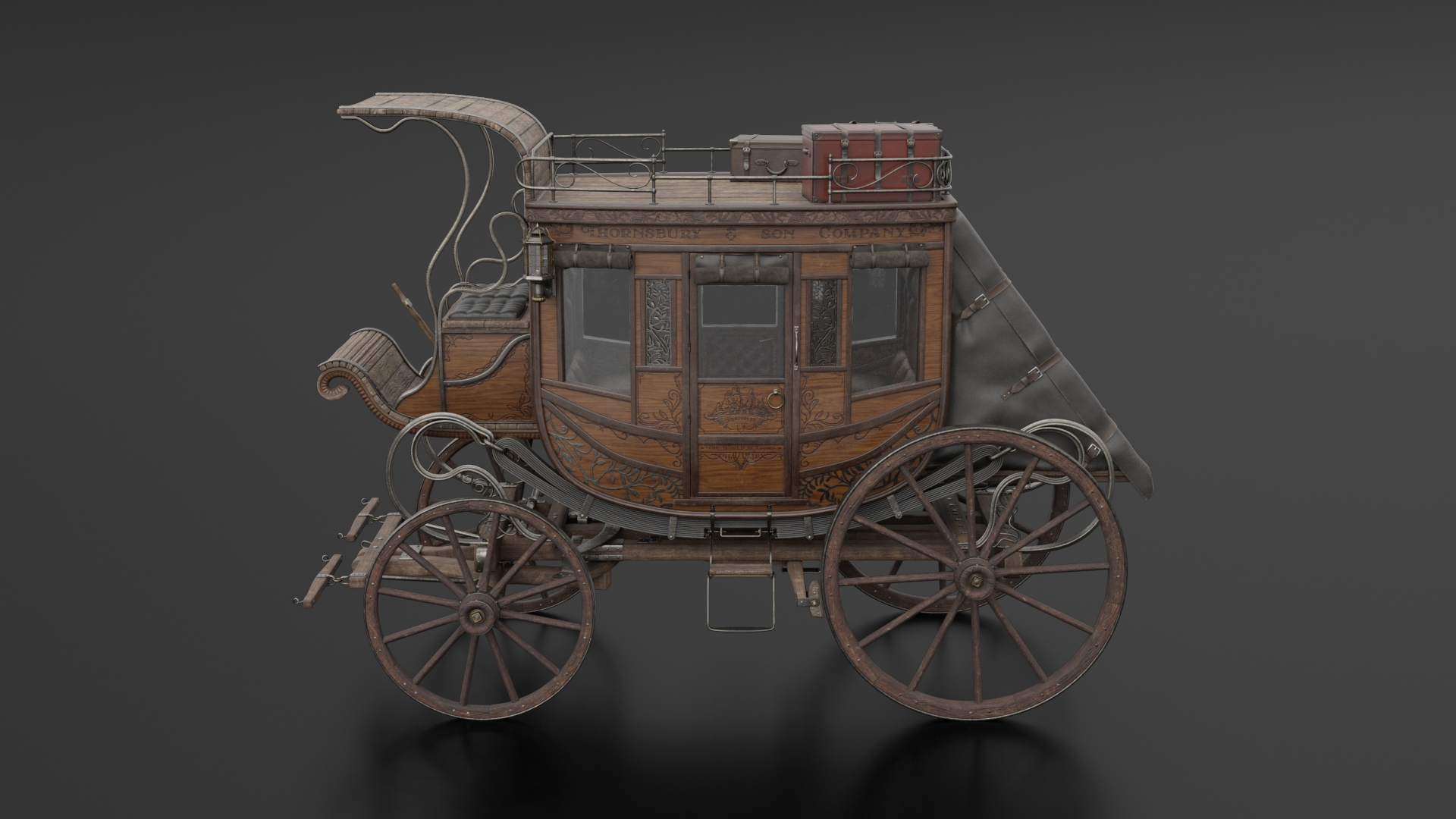 Stage Coach Carriage 3D Model - TurboSquid 2215541