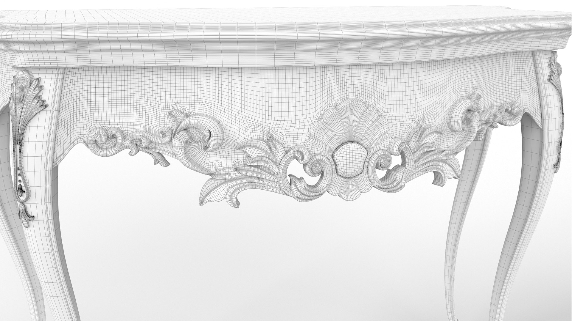 3D model Wooden classic console table 0102 - TurboSquid 1903529