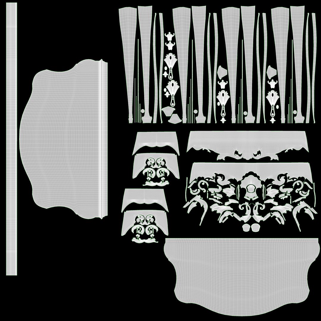 3D model Wooden classic console table 0102 - TurboSquid 1903529