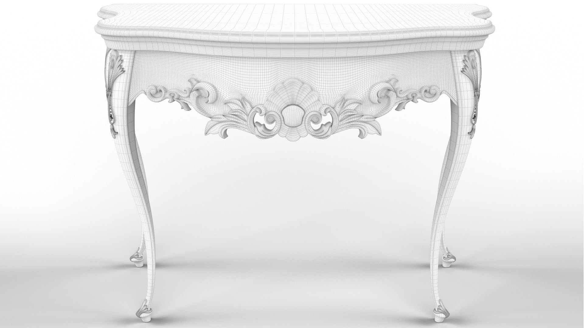 3D model Wooden classic console table 0102 - TurboSquid 1903529