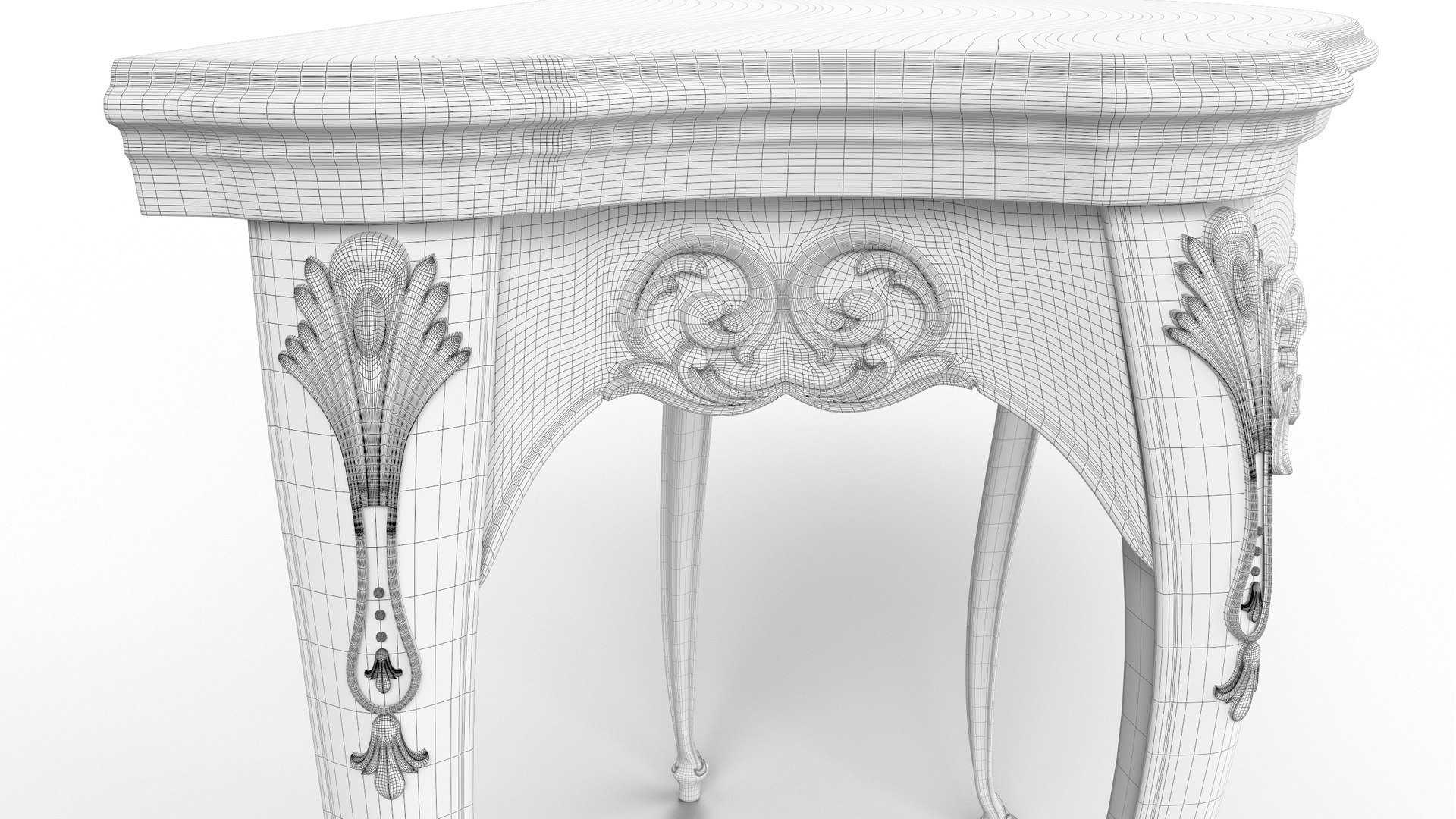 3D model Wooden classic console table 0102 - TurboSquid 1903529