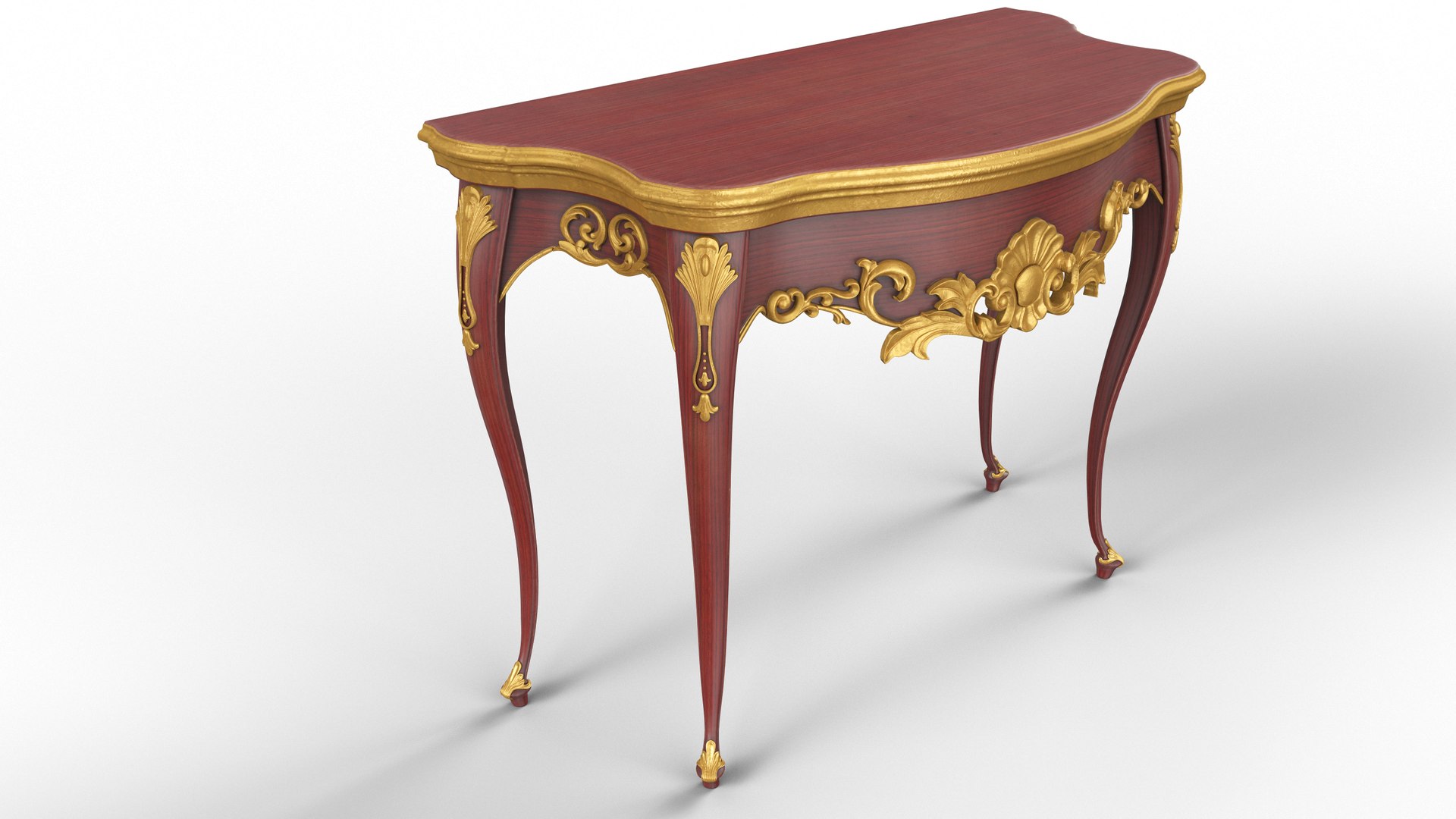 3D model Wooden classic console table 0102 - TurboSquid 1903529