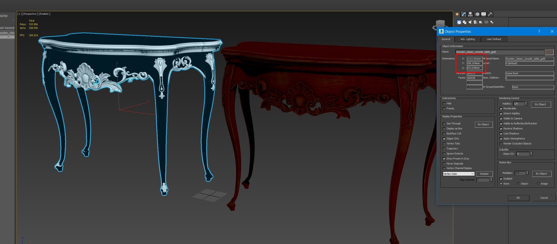 3D model Wooden classic console table 0102 - TurboSquid 1903529