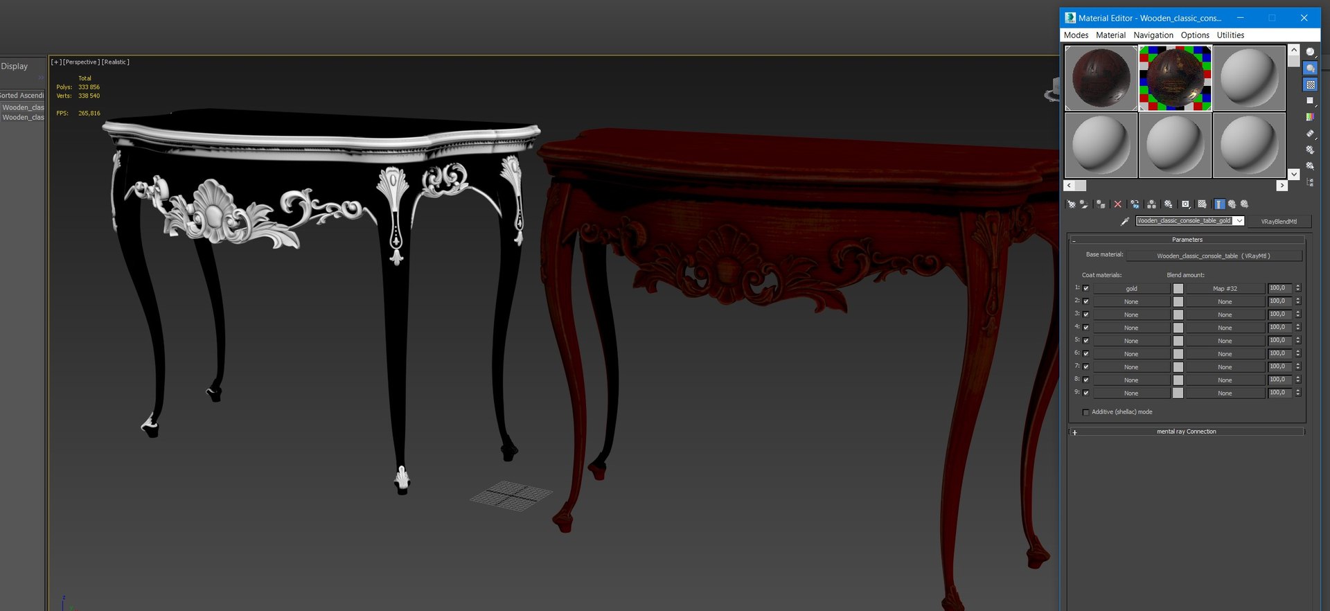 3D model Wooden classic console table 0102 - TurboSquid 1903529