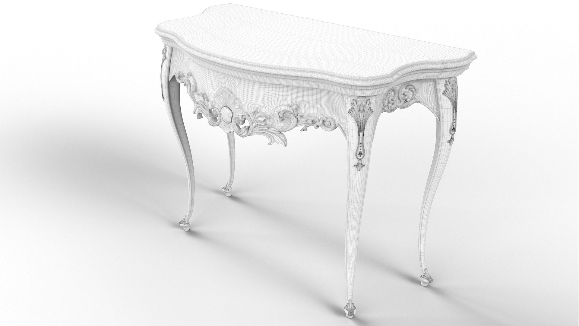 3D Model Wooden Classic Console Table 0102 - TurboSquid 1903529