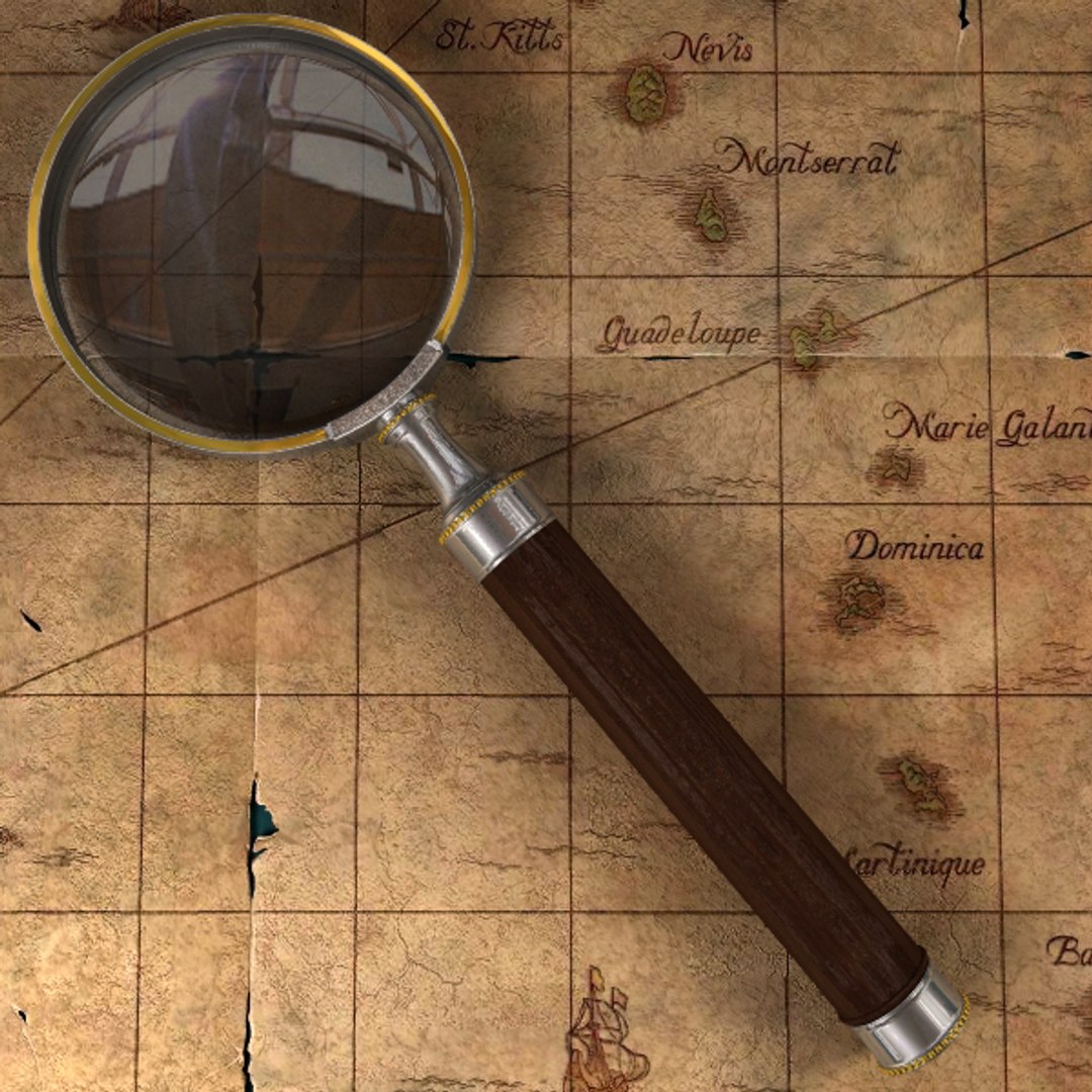 3d Vintage Magnifying Glass Model