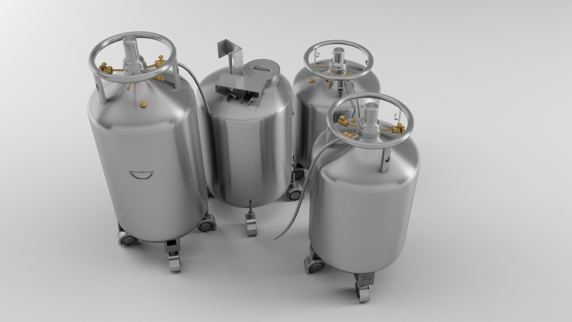 3d Model Stem Cells Storage Cylinder