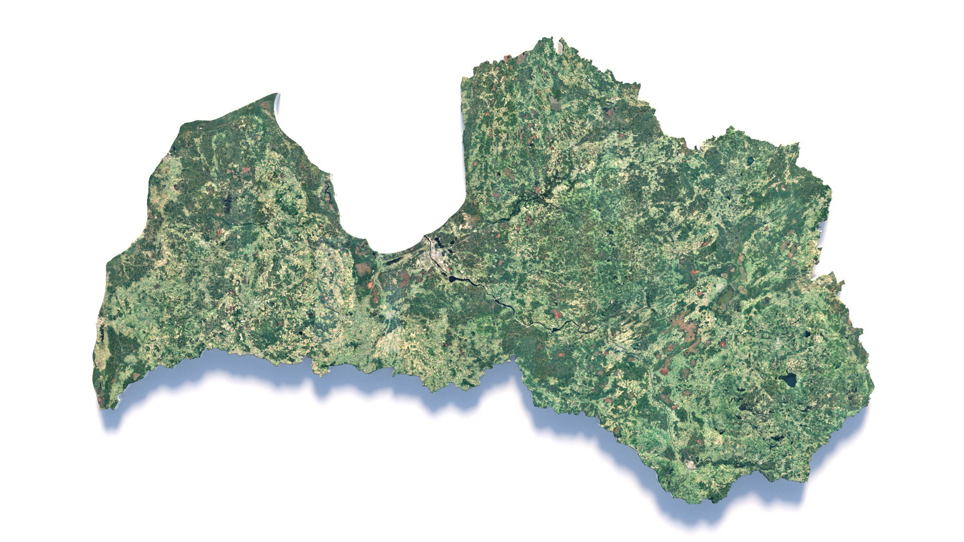 Latvia Terrain Map 3D Model - TurboSquid 2336506