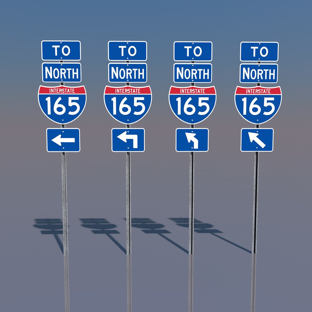 Cinema4d Interstate 165 Signs Alabama