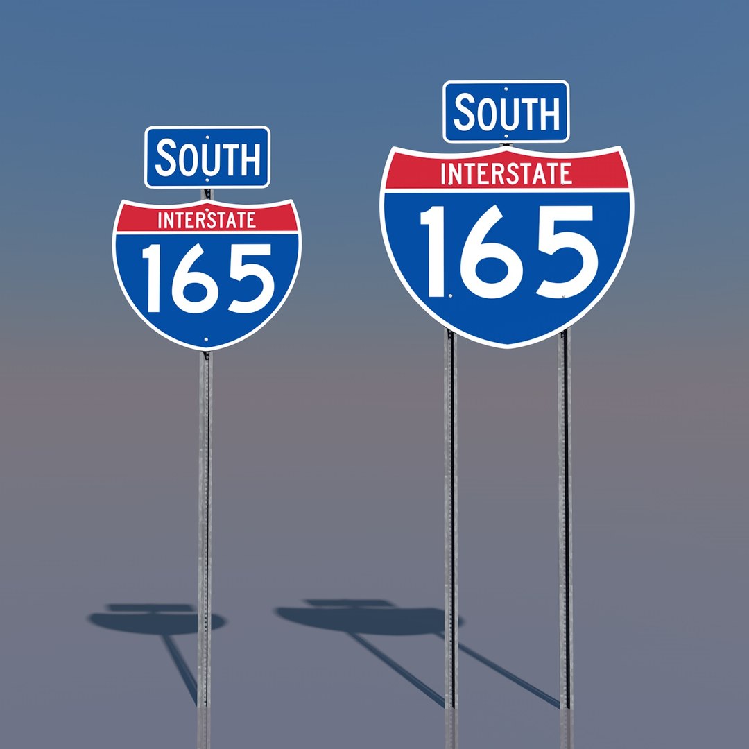 Cinema4d Interstate 165 Signs Alabama