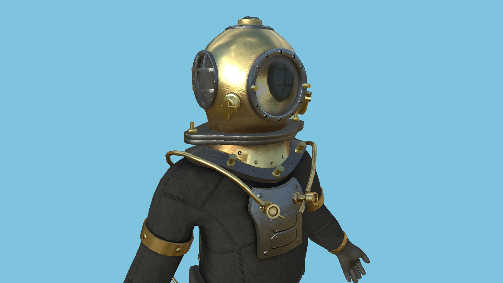 Diving Suit 02 - Black Gold - Character Design Fashion 3D - TurboSquid ...