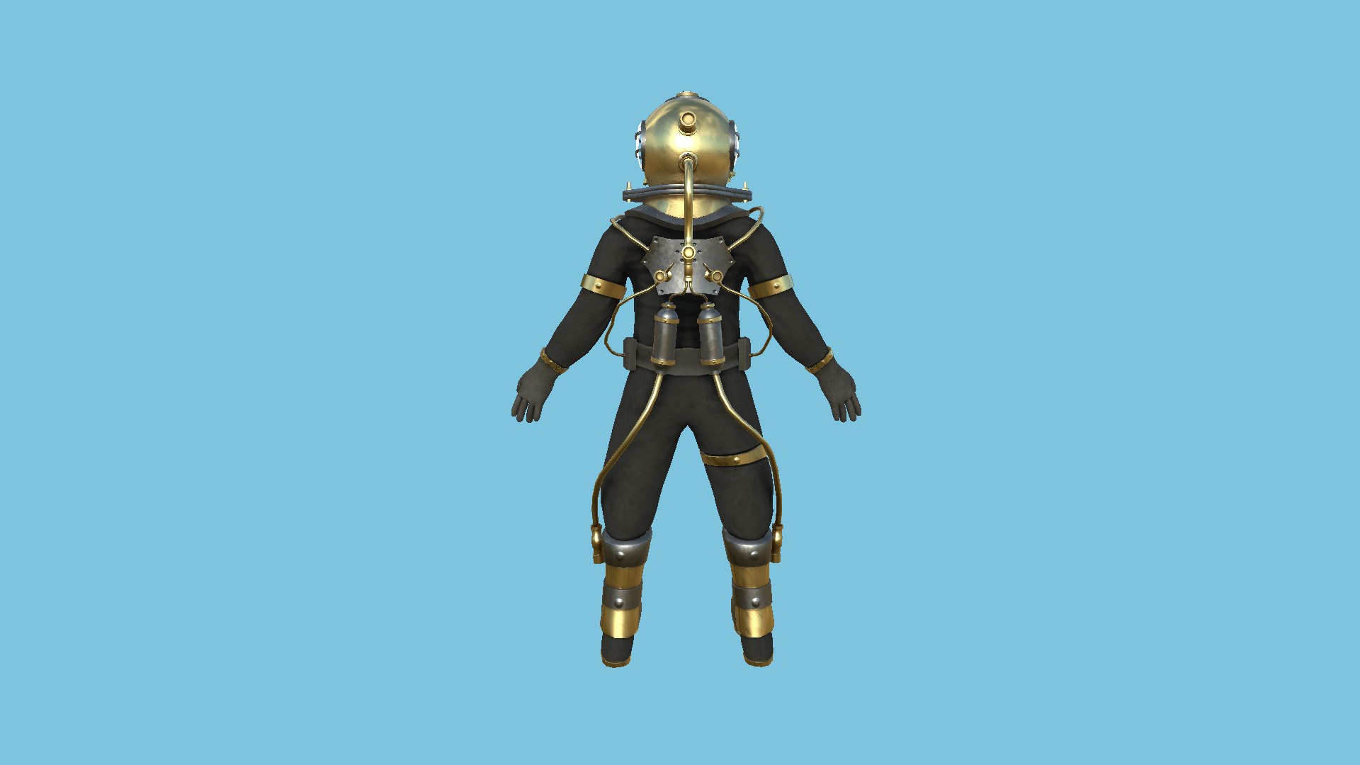 Diving Suit 02 - Black Gold - Character Design Fashion 3D - TurboSquid ...