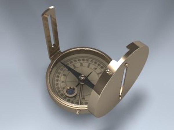 compass gold pocket 3d model