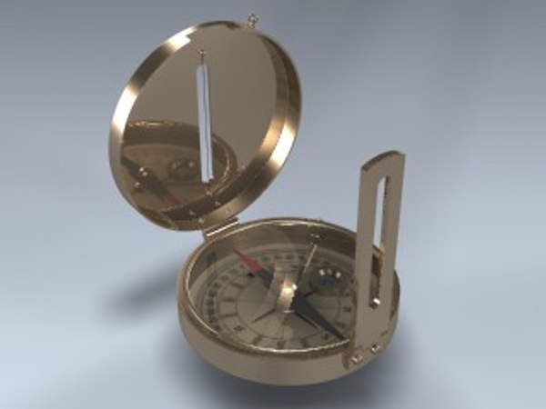 compass gold pocket 3d model