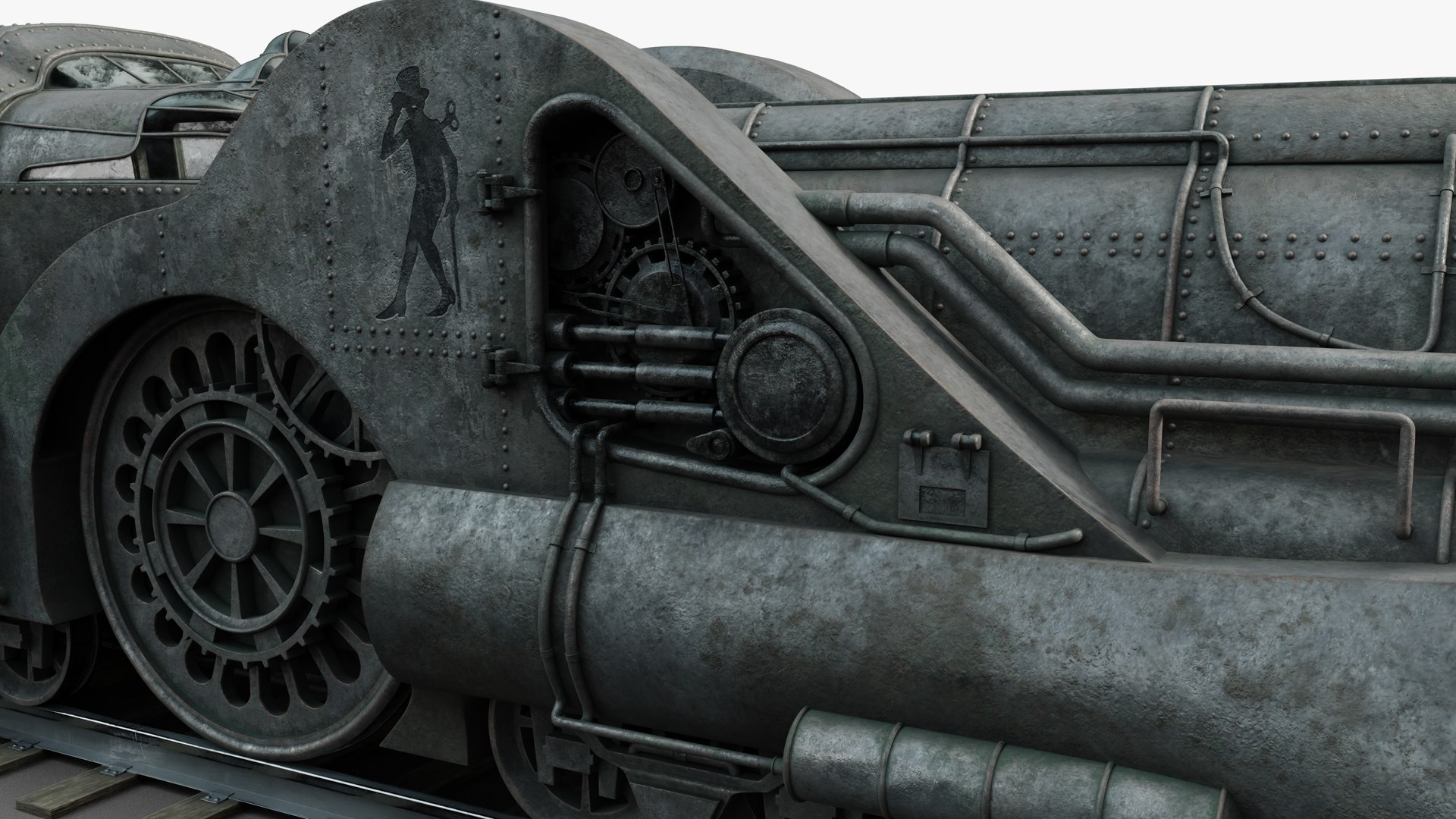 Steampunk Wind-up Train Model - TurboSquid 2148194