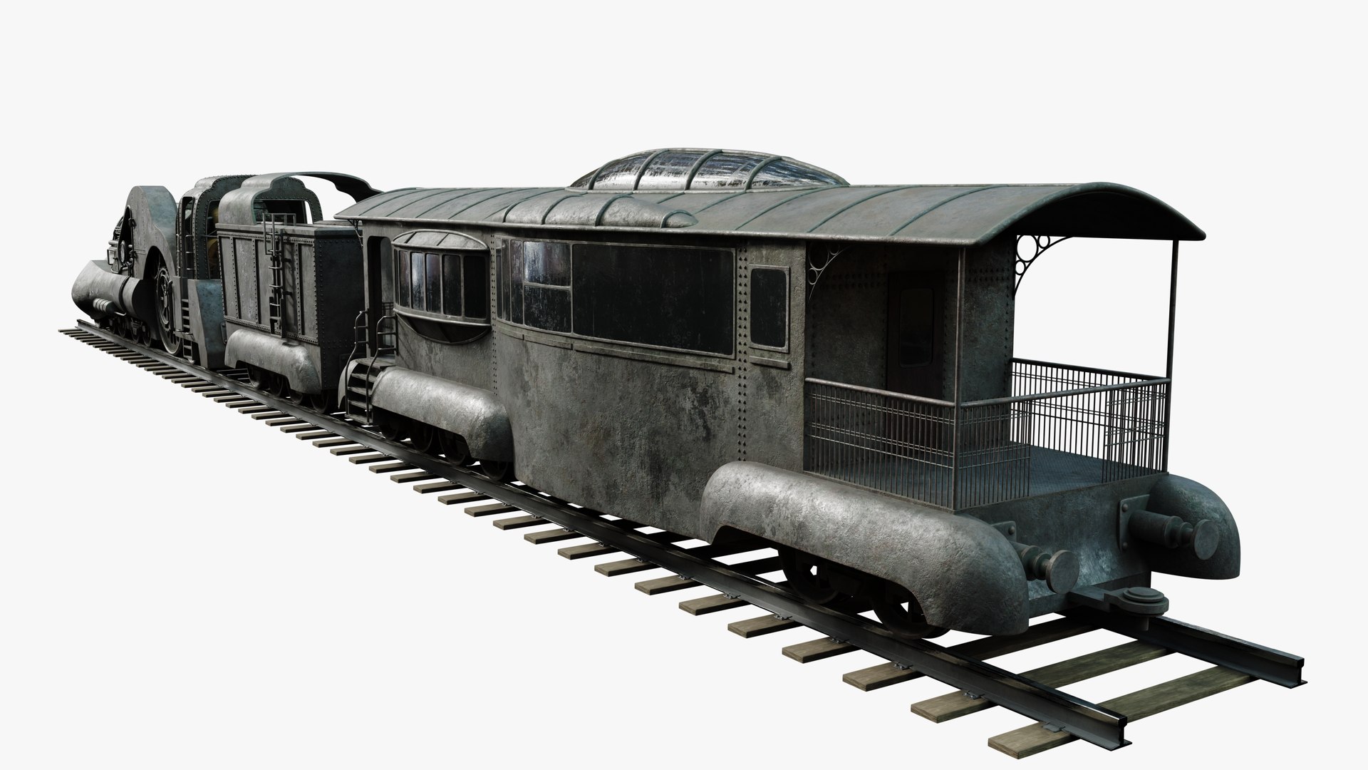 Steampunk Wind-up Train Model - TurboSquid 2148194