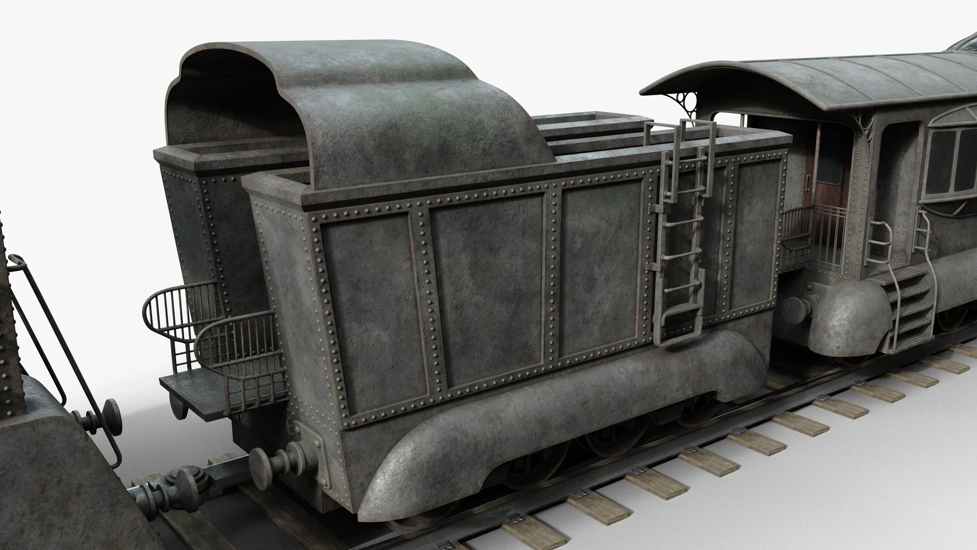 Steampunk Wind-up Train Model - TurboSquid 2148194