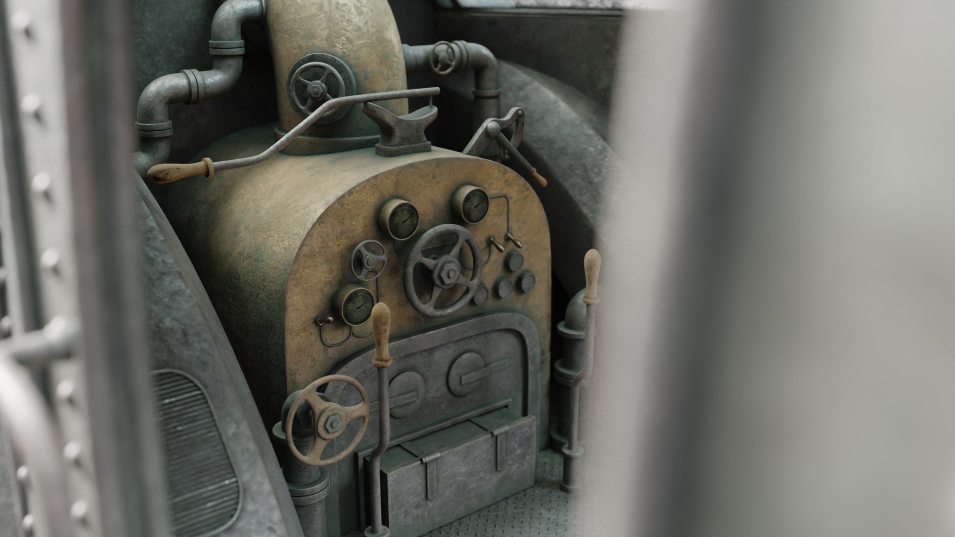 Steampunk Wind-up Train Model - TurboSquid 2148194