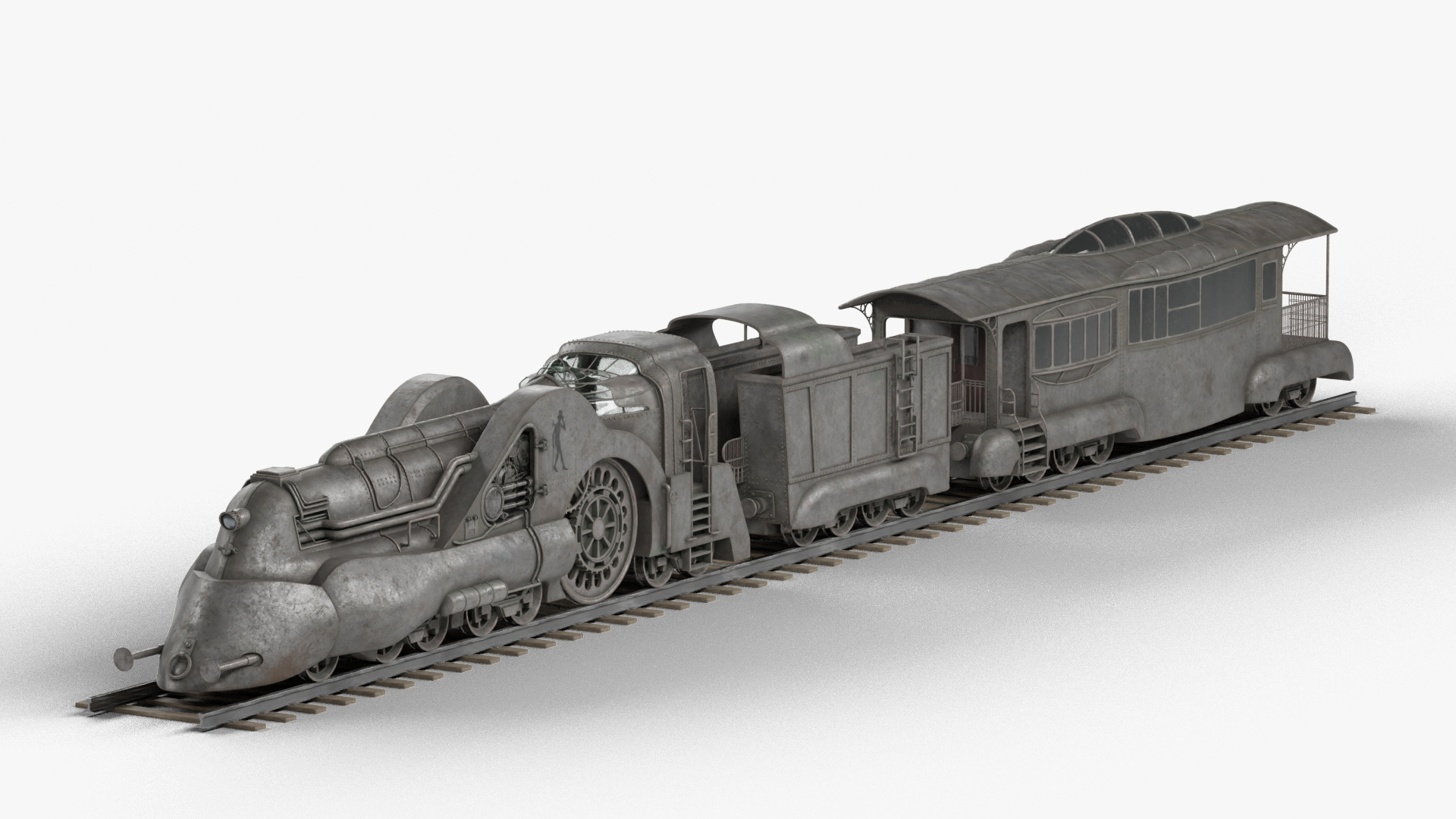 Steampunk Wind-up Train Model - TurboSquid 2148194