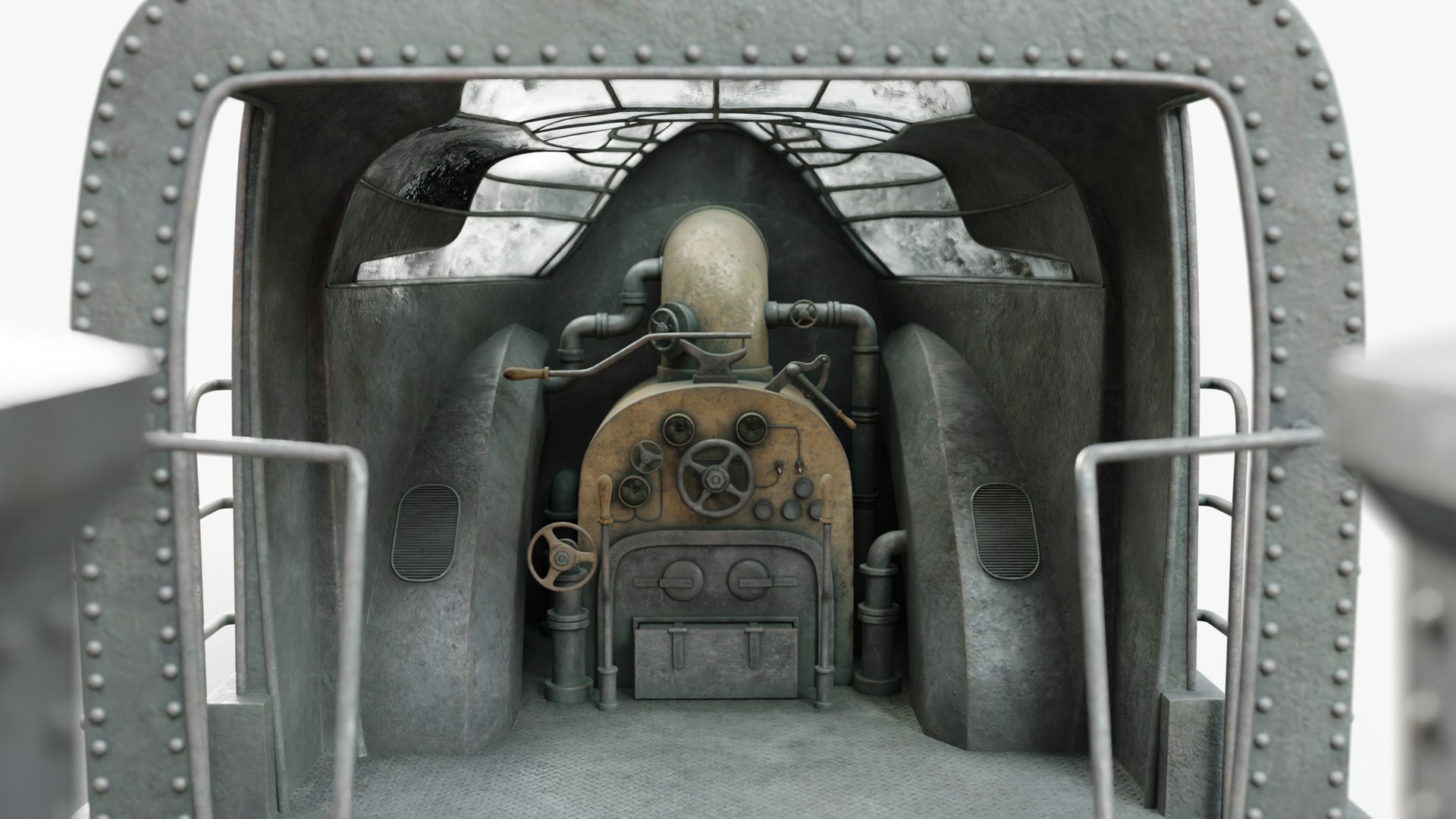 Steampunk Wind-up Train Model - TurboSquid 2148194