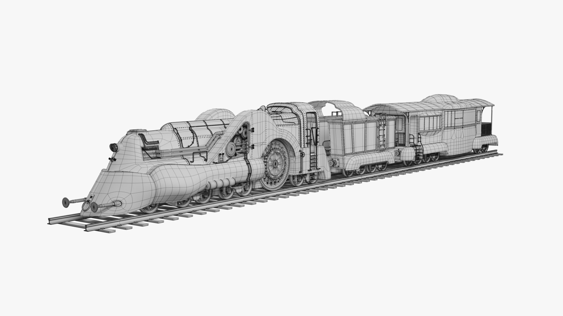 Steampunk Wind-up Train Model - TurboSquid 2148194