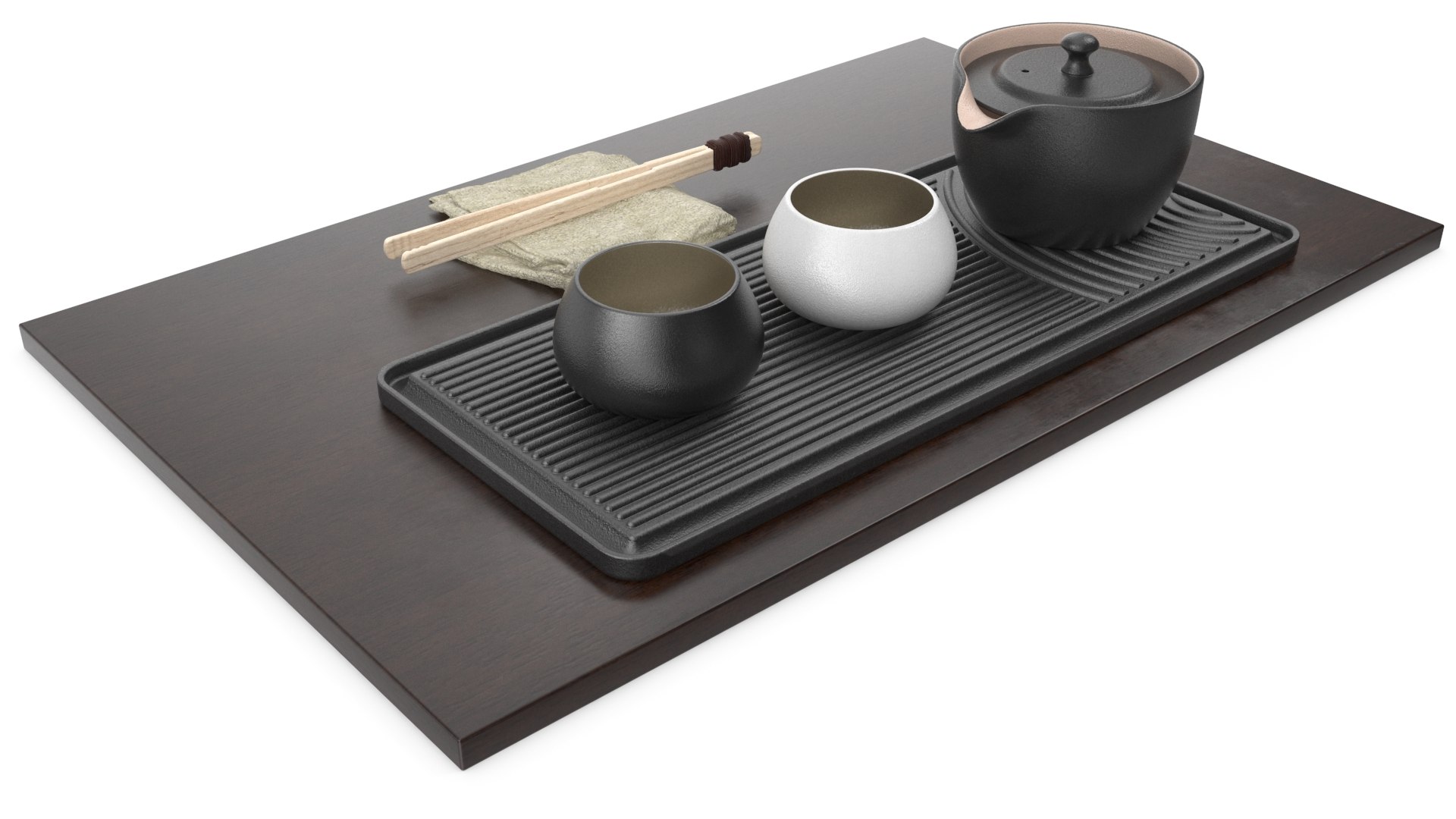 3D Japanese Minimalist Ceramic Tea Set - TurboSquid 2020839