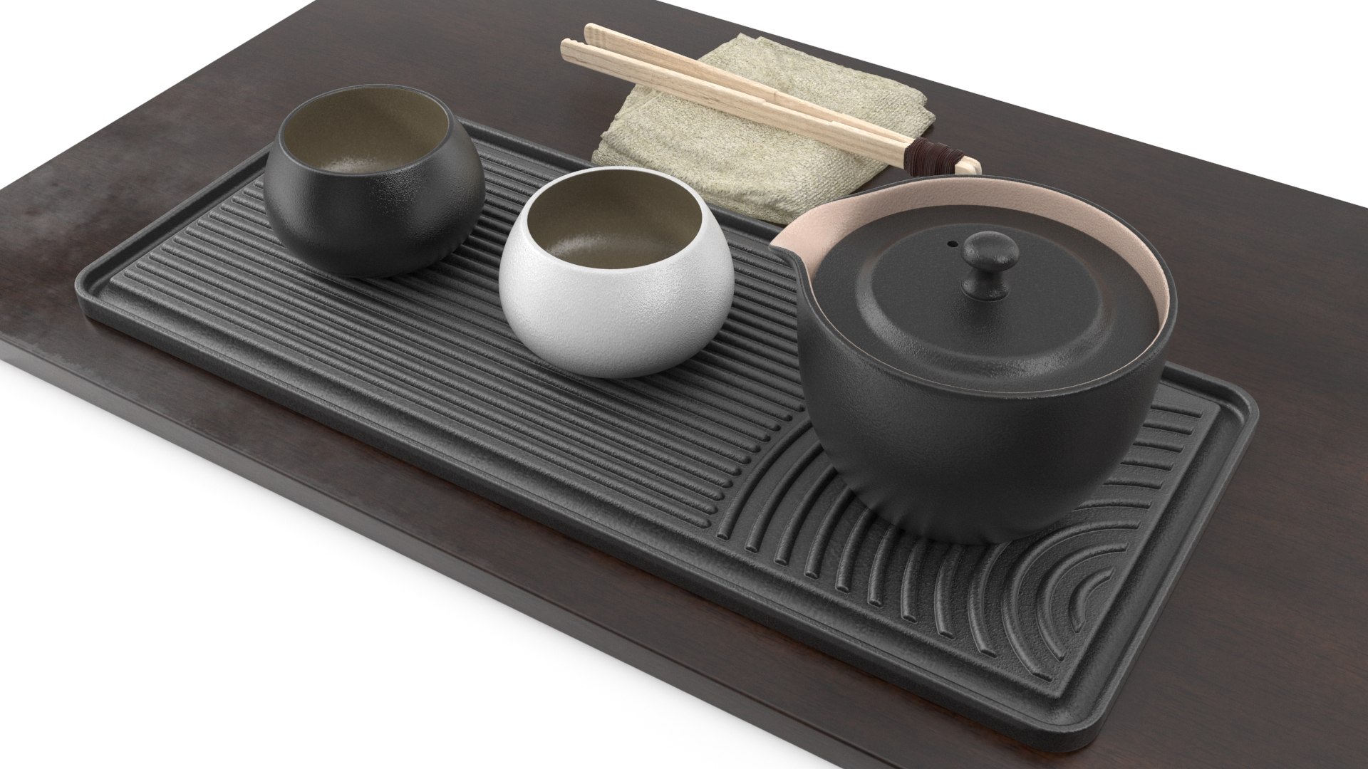 3D Japanese Minimalist Ceramic Tea Set - TurboSquid 2020839
