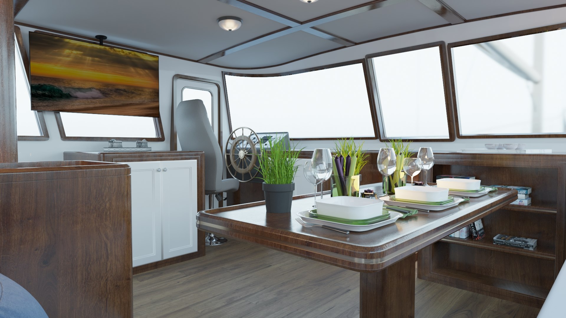 Boat Model L1 Salon And Wheelhouse Design 3D Model 3D Model ...