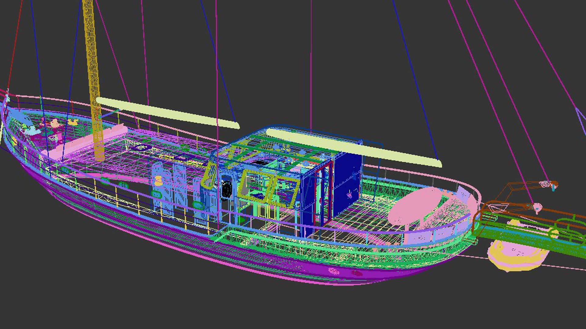 Boat Model L1 Salon And Wheelhouse Design 3D Model 3D Model ...
