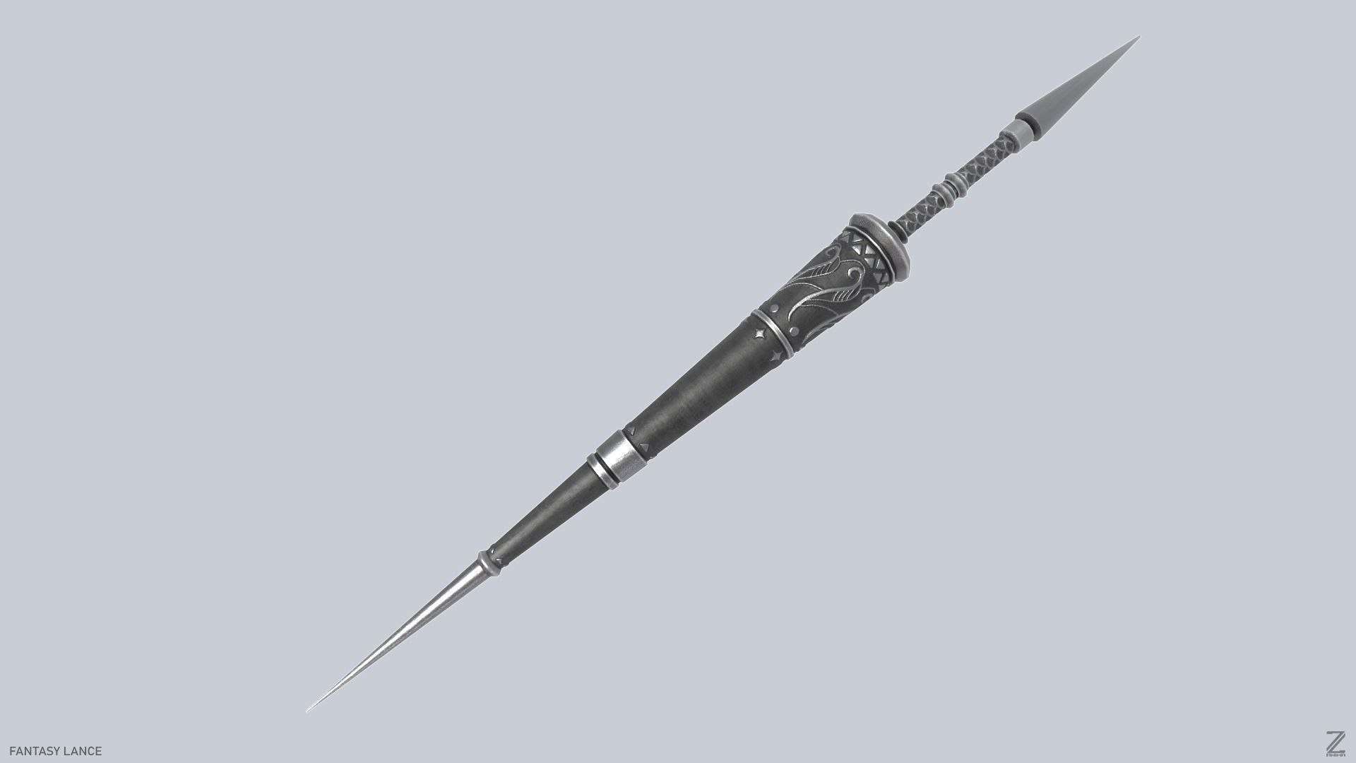 3D Fantasy Lance Model - TurboSquid 2387052