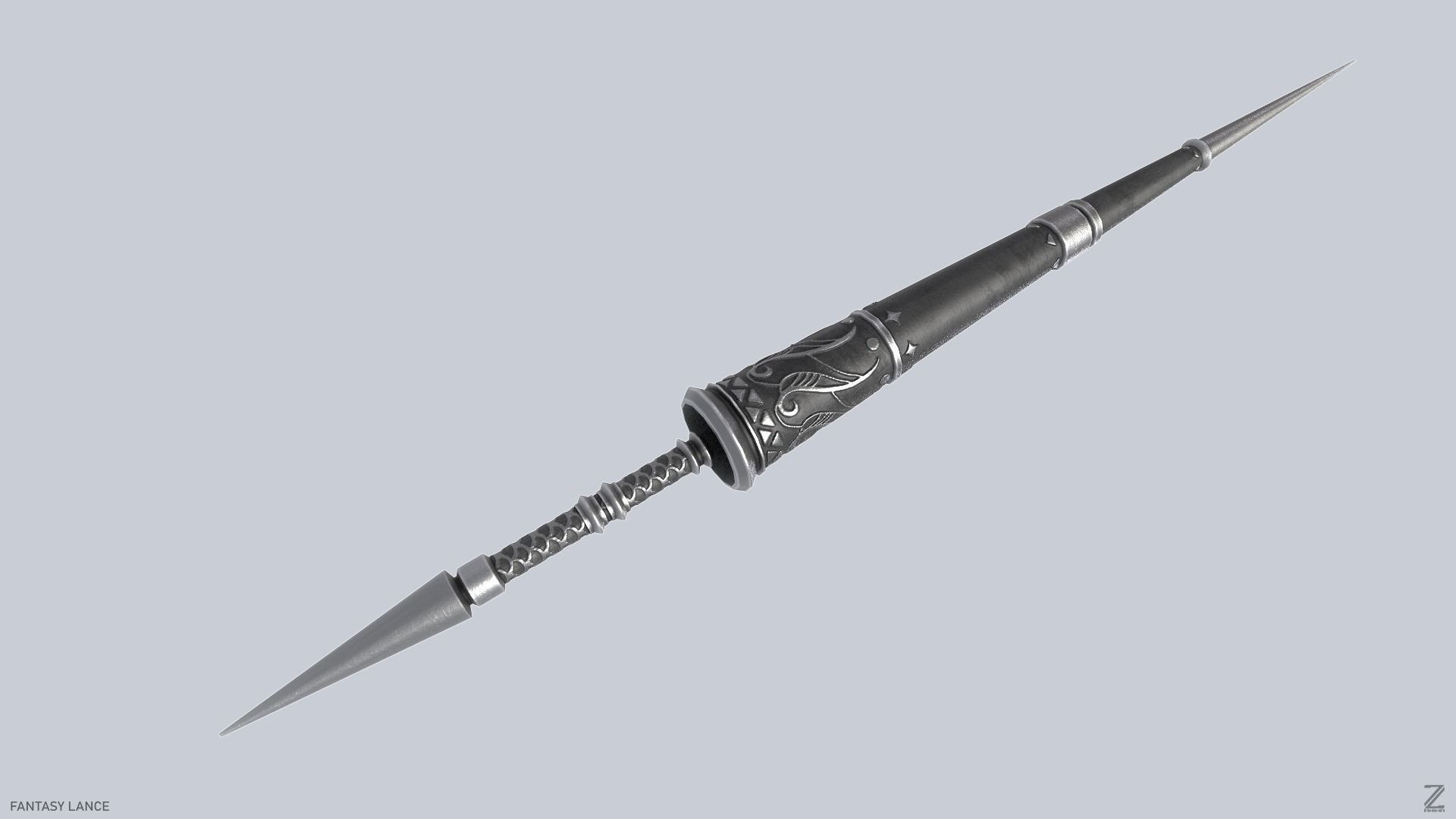 3D Fantasy Lance Model - TurboSquid 2387052