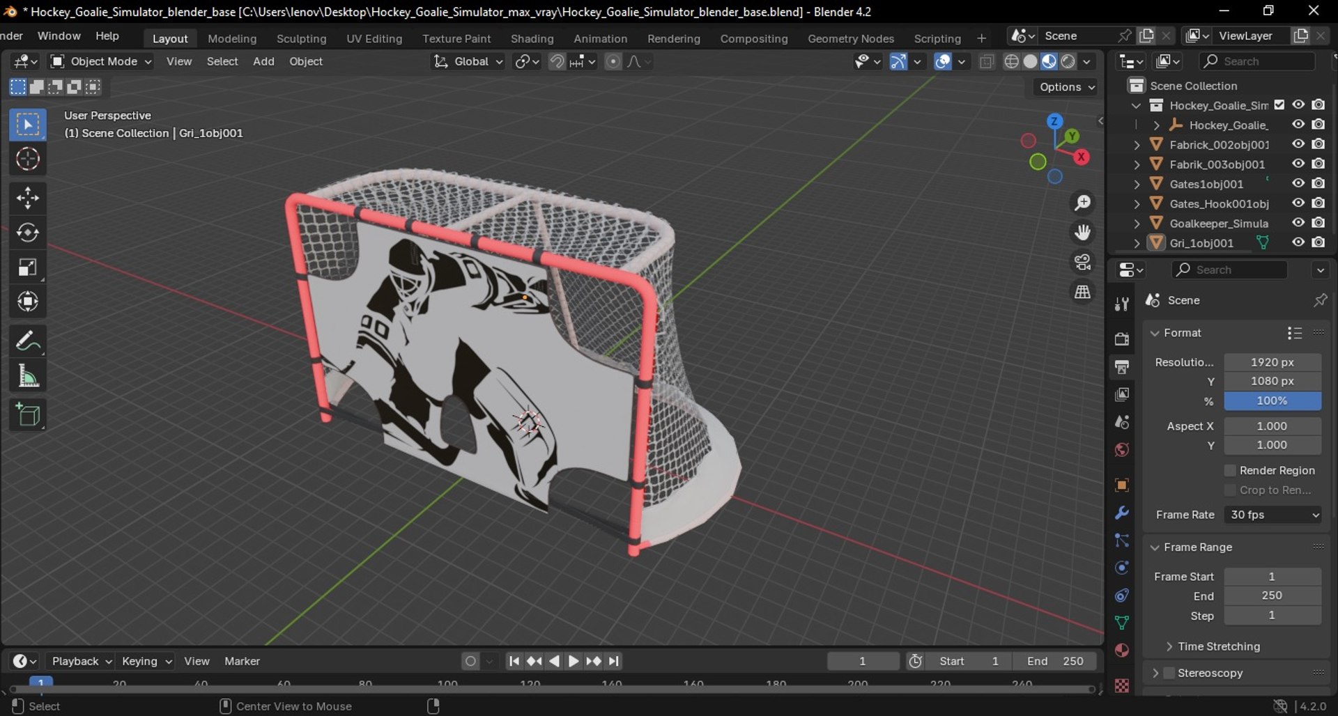 Hockey Goalie Simulator 3D Model - TurboSquid 2322292