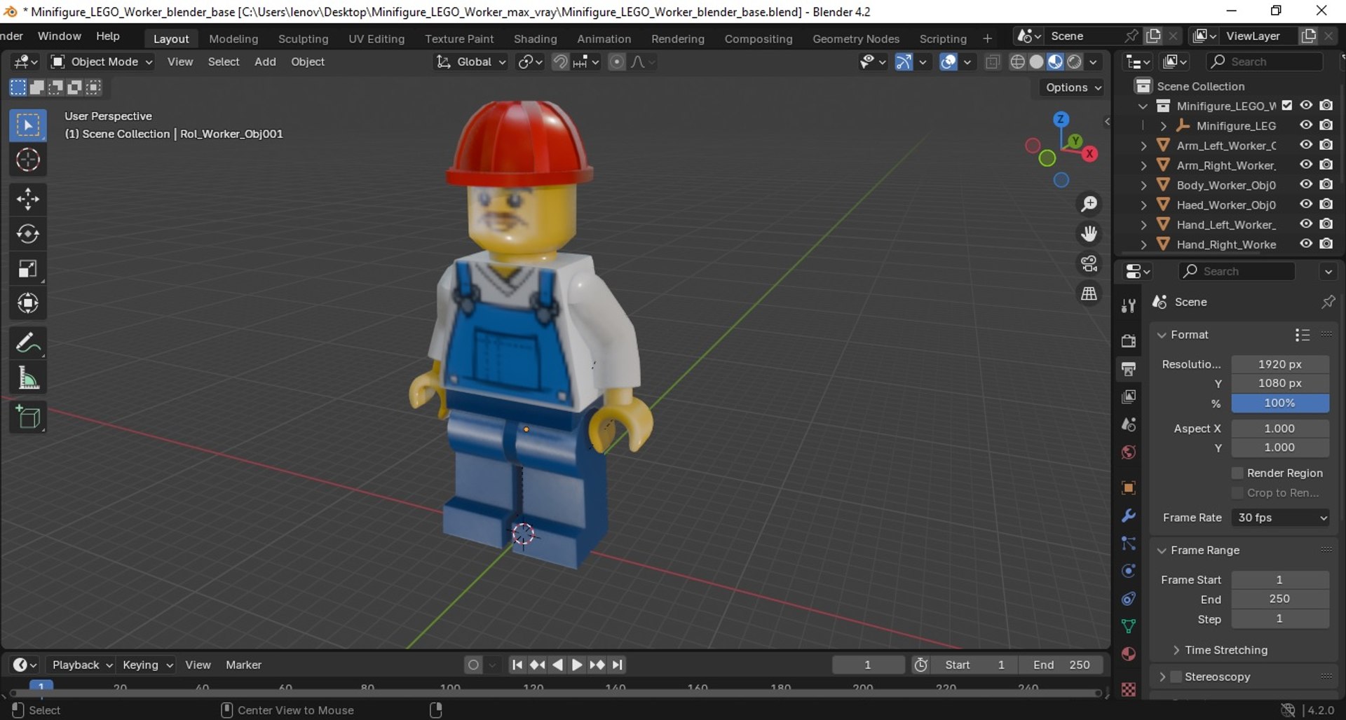 3D Model Minifigure LEGO Worker - TurboSquid 2276735