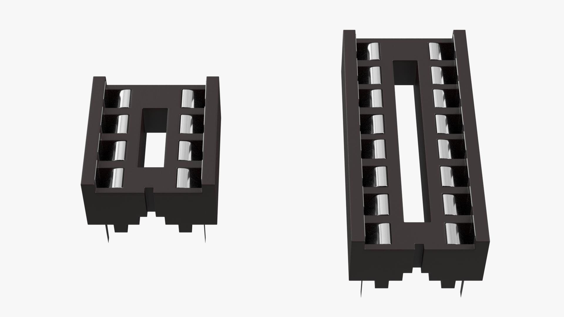 3D Model IC DIP Sockets - TurboSquid 1920030