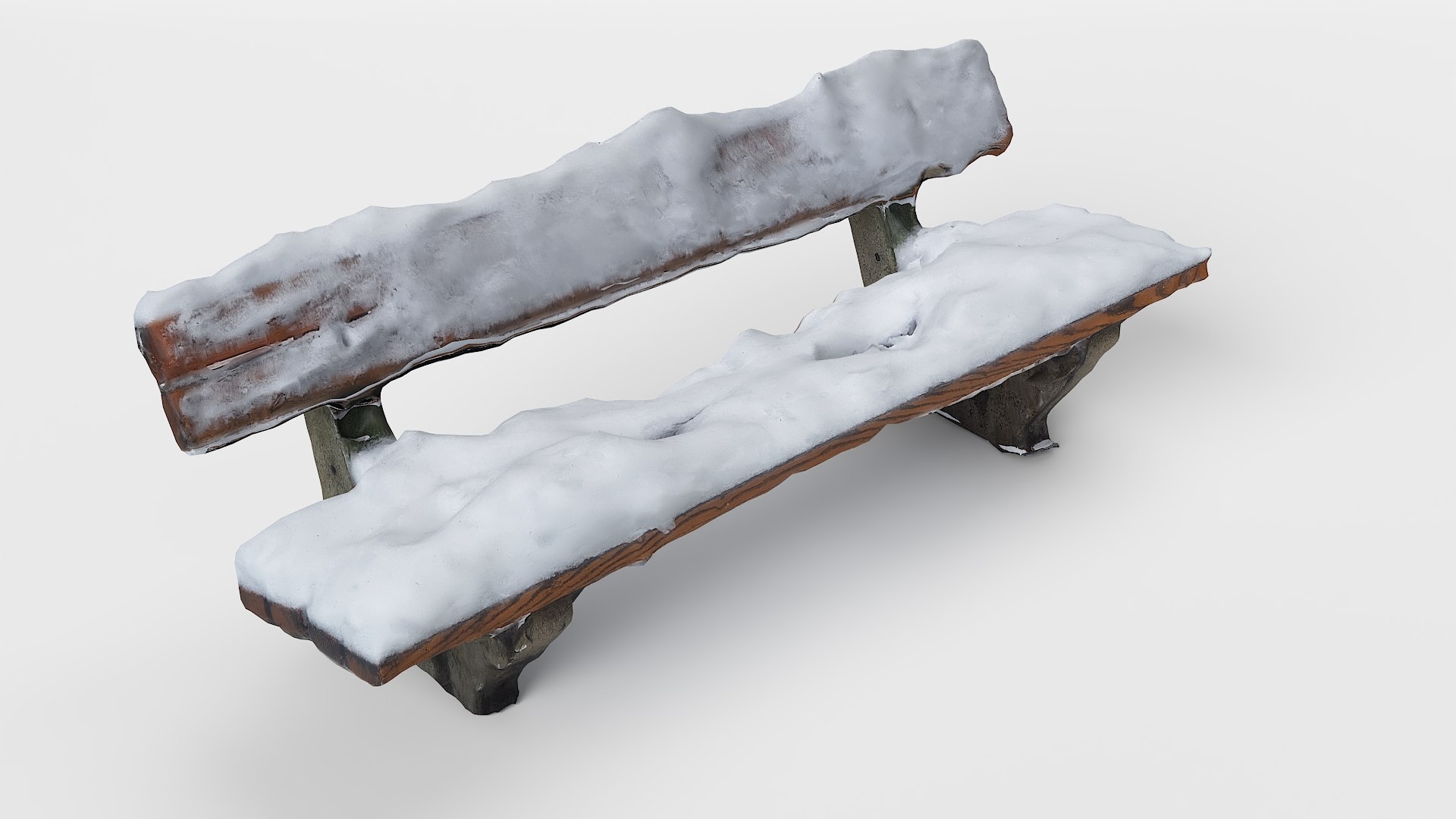 3D Bench with Snow 01 - TurboSquid 2161122