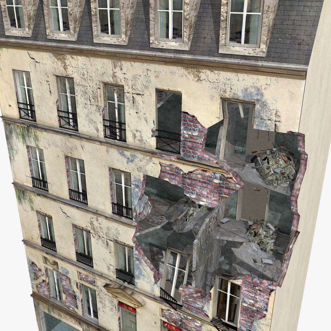 Photorealistic Ruined House 3d Model