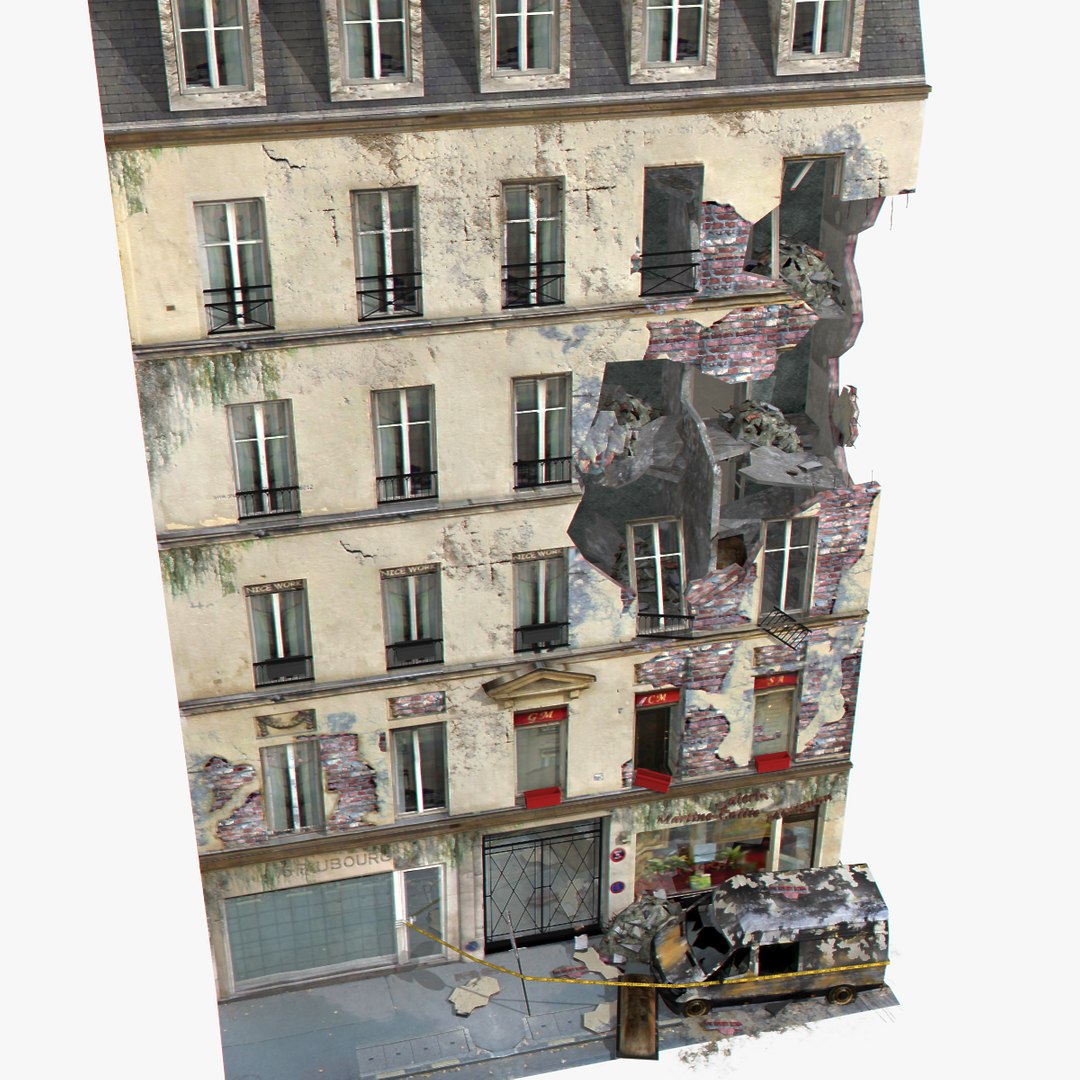 Photorealistic Ruined House 3d Model