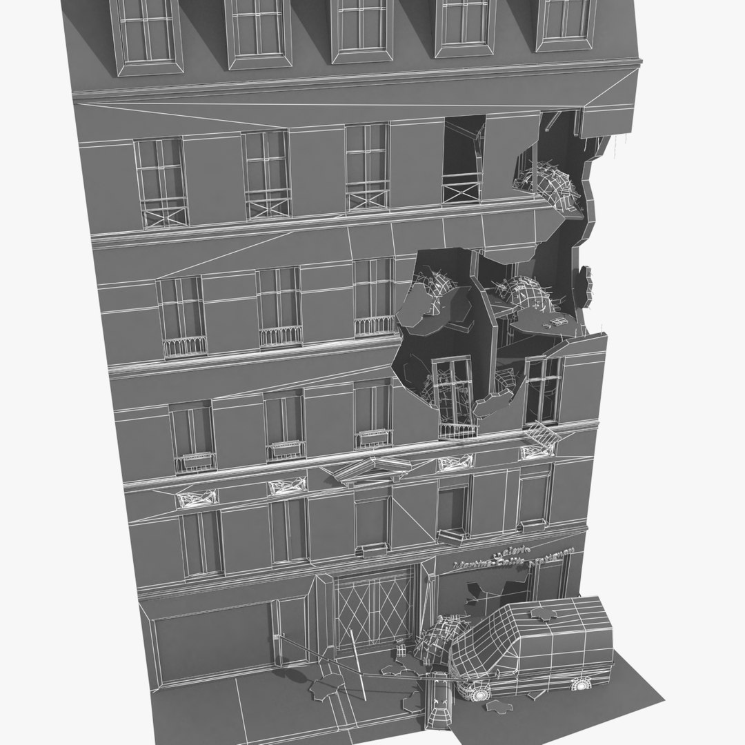 Photorealistic Ruined House 3d Model