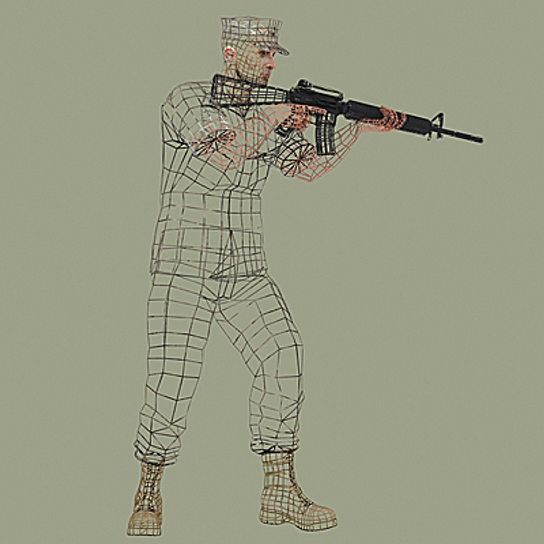 Usmc Soldier Combat Utility 3d Model