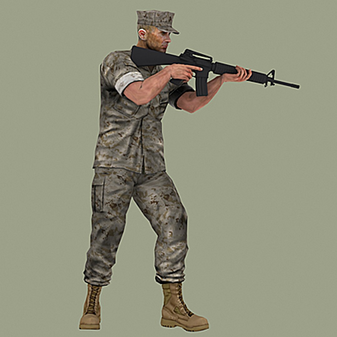 Usmc Soldier Combat Utility 3d Model