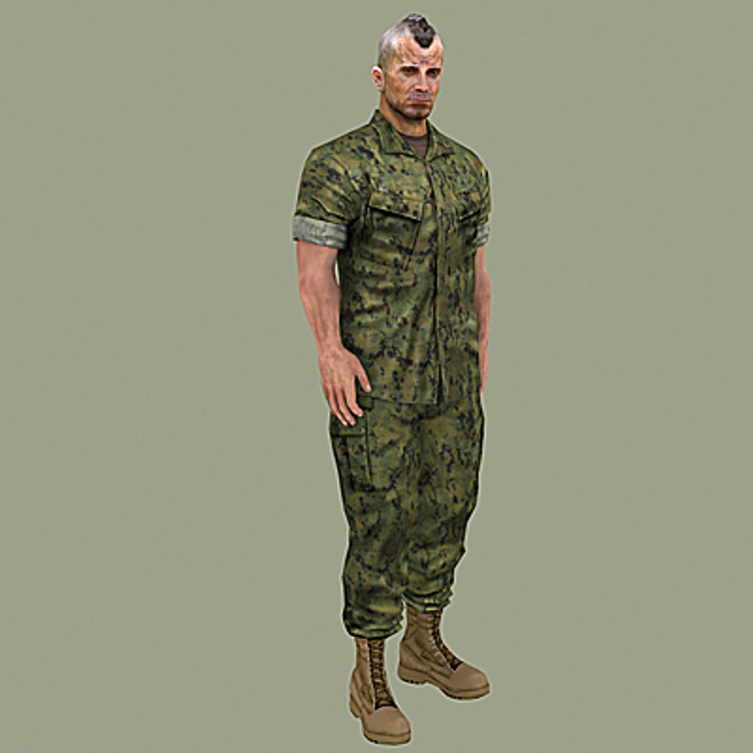 Usmc Soldier Combat Utility 3d Model