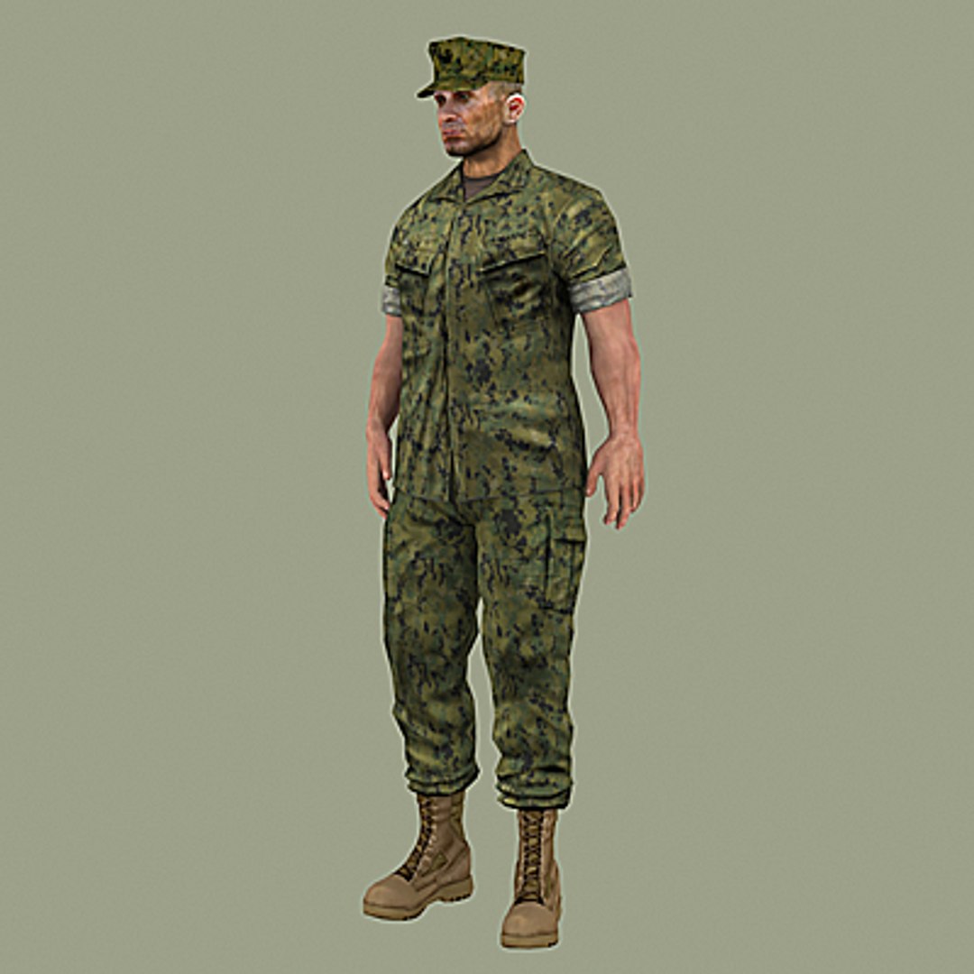 Usmc Soldier Combat Utility 3d Model