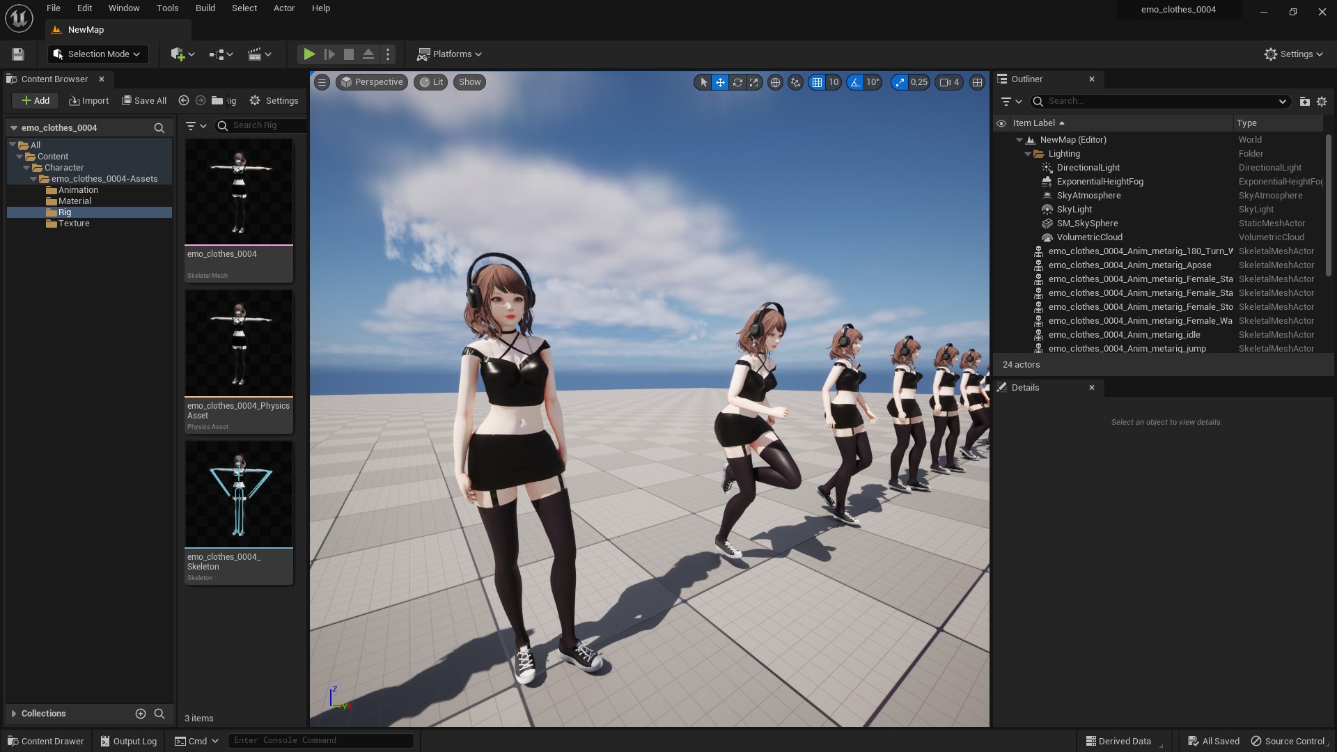 Emo Clothing 0004 - UE5 - Unity - Blender - Animated - Realistic Female Character 3D ...