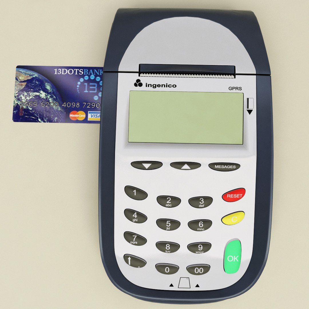 Credit Card Terminal 3d Model