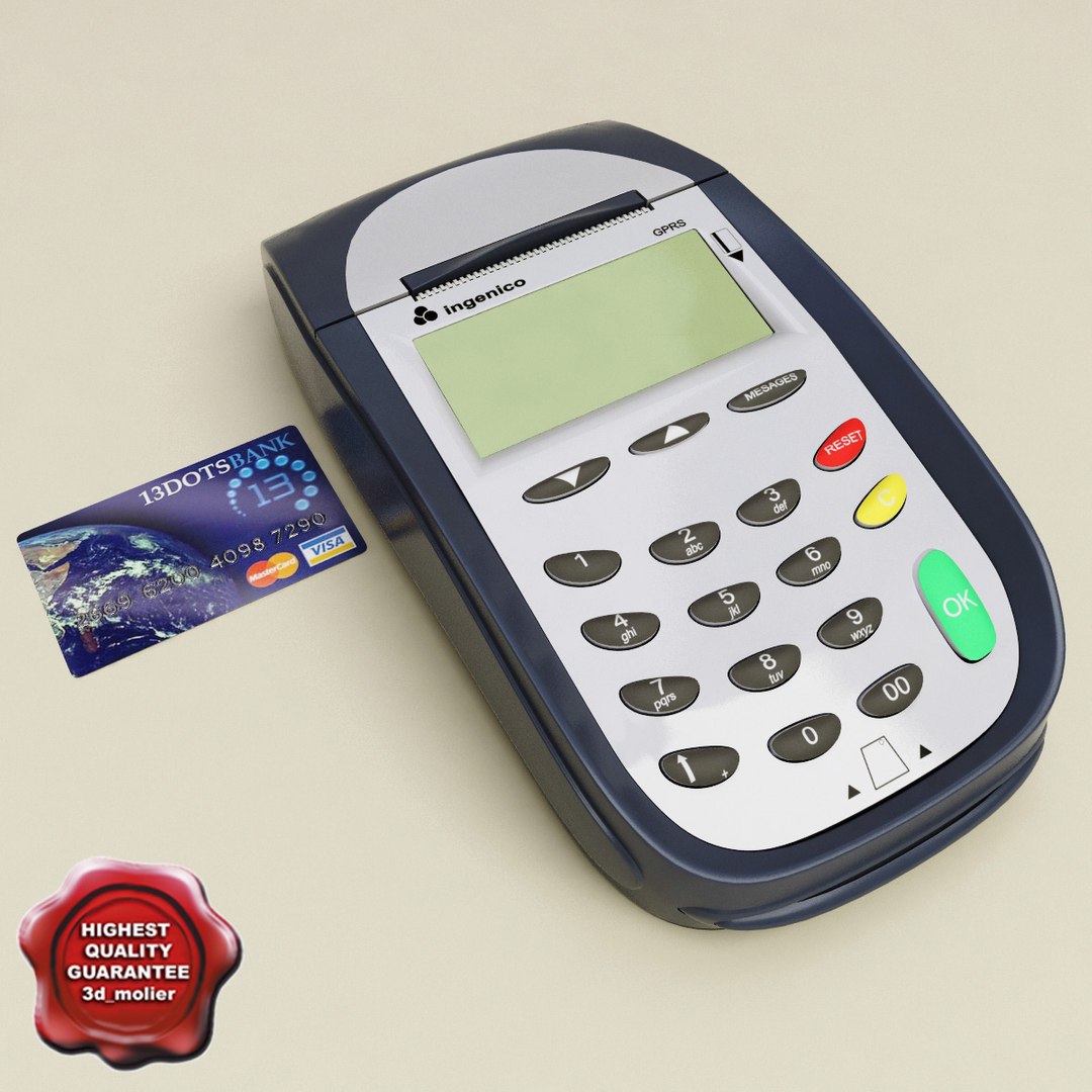 Credit Card Terminal 3d Model