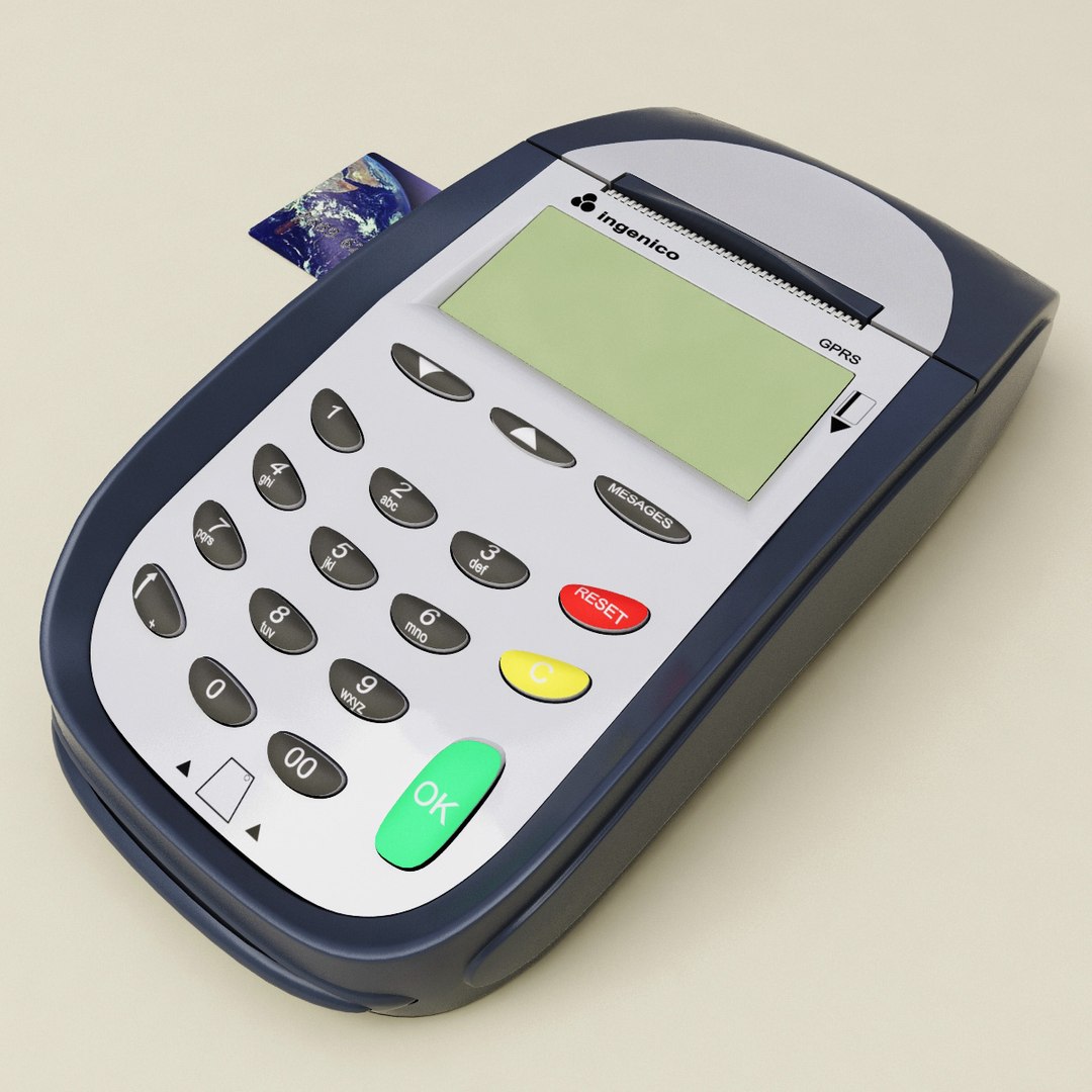 Credit Card Terminal 3d Model