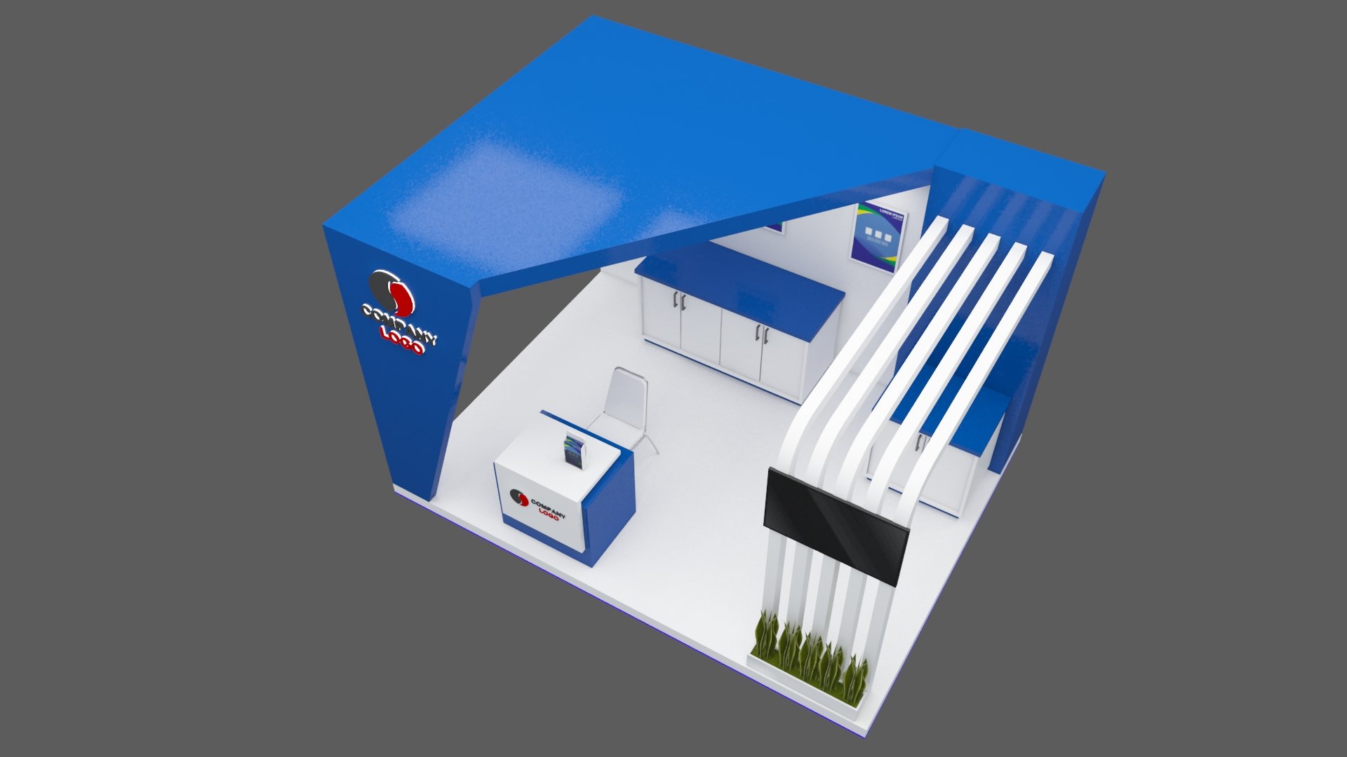 Booth 3x4 3D Model - TurboSquid 1579075